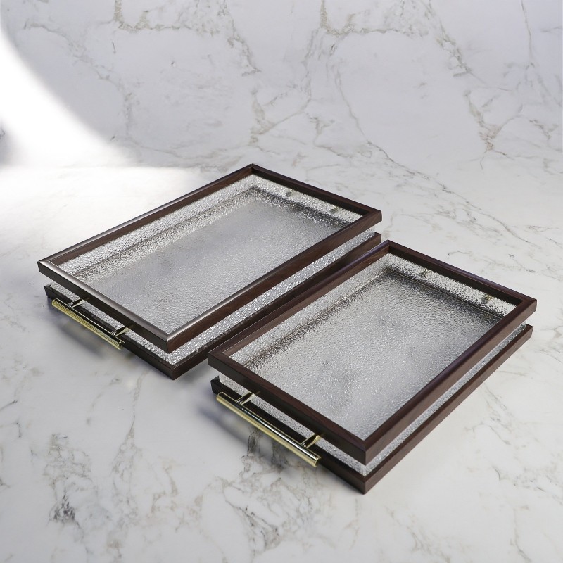 Set de 2 Plateaux Rectangulaires en Plexiglass