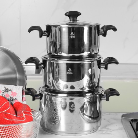 Batterie de Cuisine en Inox 18/10 - 43 Pièces Noir - Falez