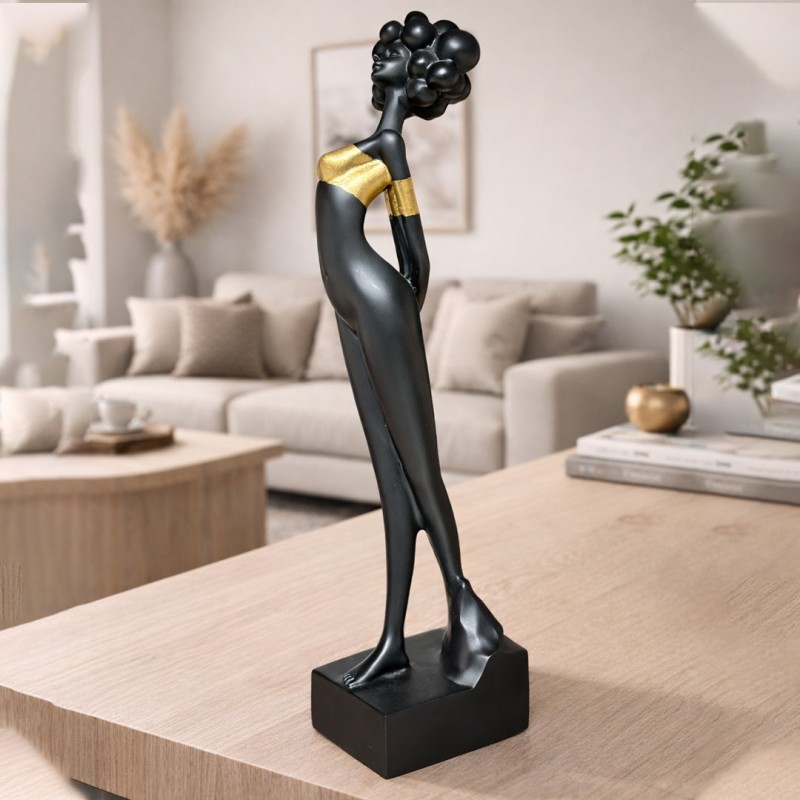 Statue Décorative Femme avec Coiffure en Résine - Artistique