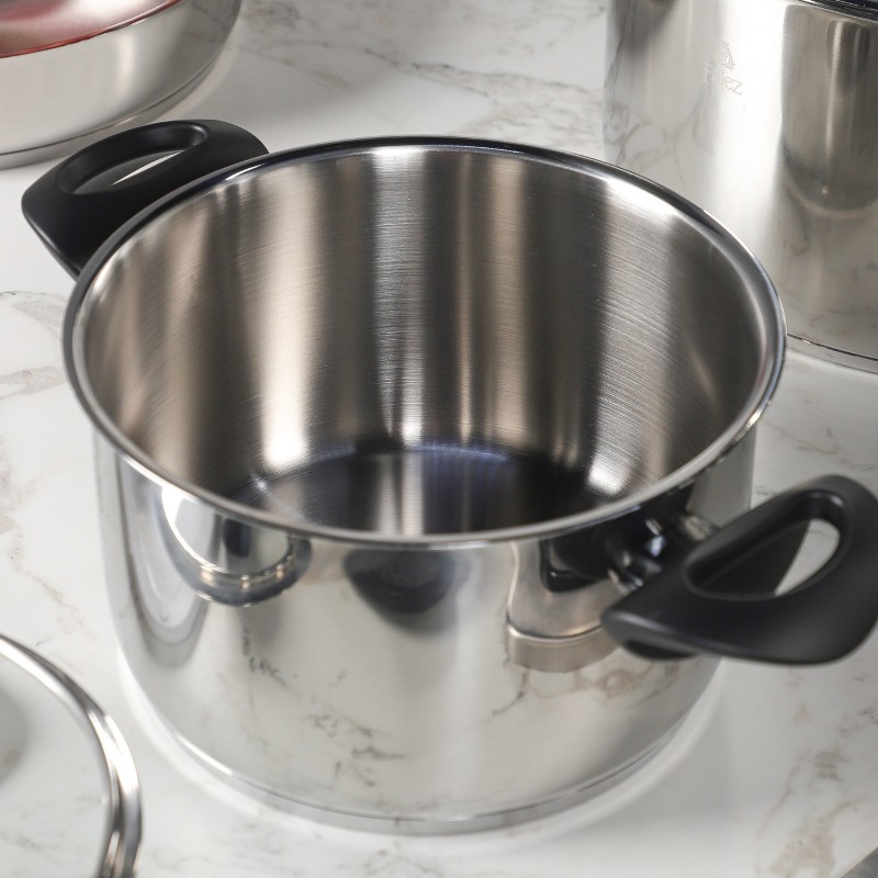 Batterie de Cuisine en Inox 18/10 45 Pièces Noir- Falez